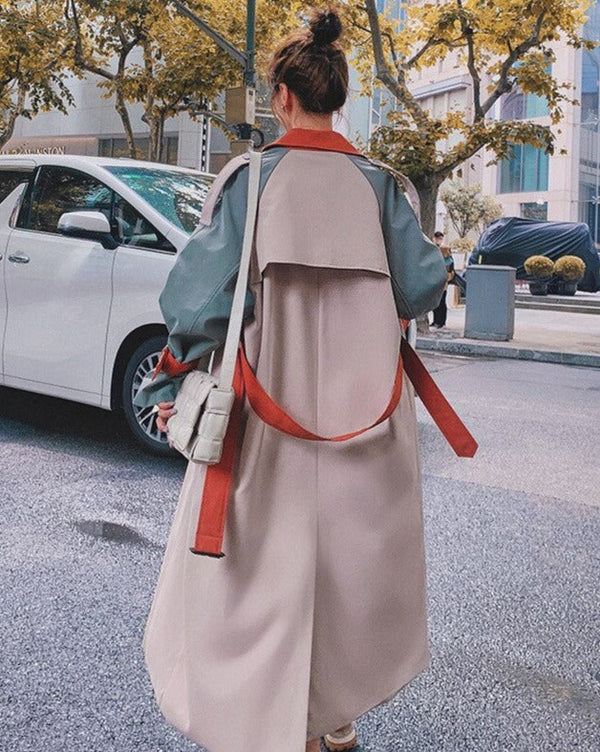LANNA COLORBLOCK TRENCH COAT - DarkGlow